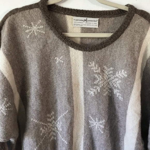 Peruvian Connection | Sweaters | Peruvian Connection Alpaca Brown Cream ...